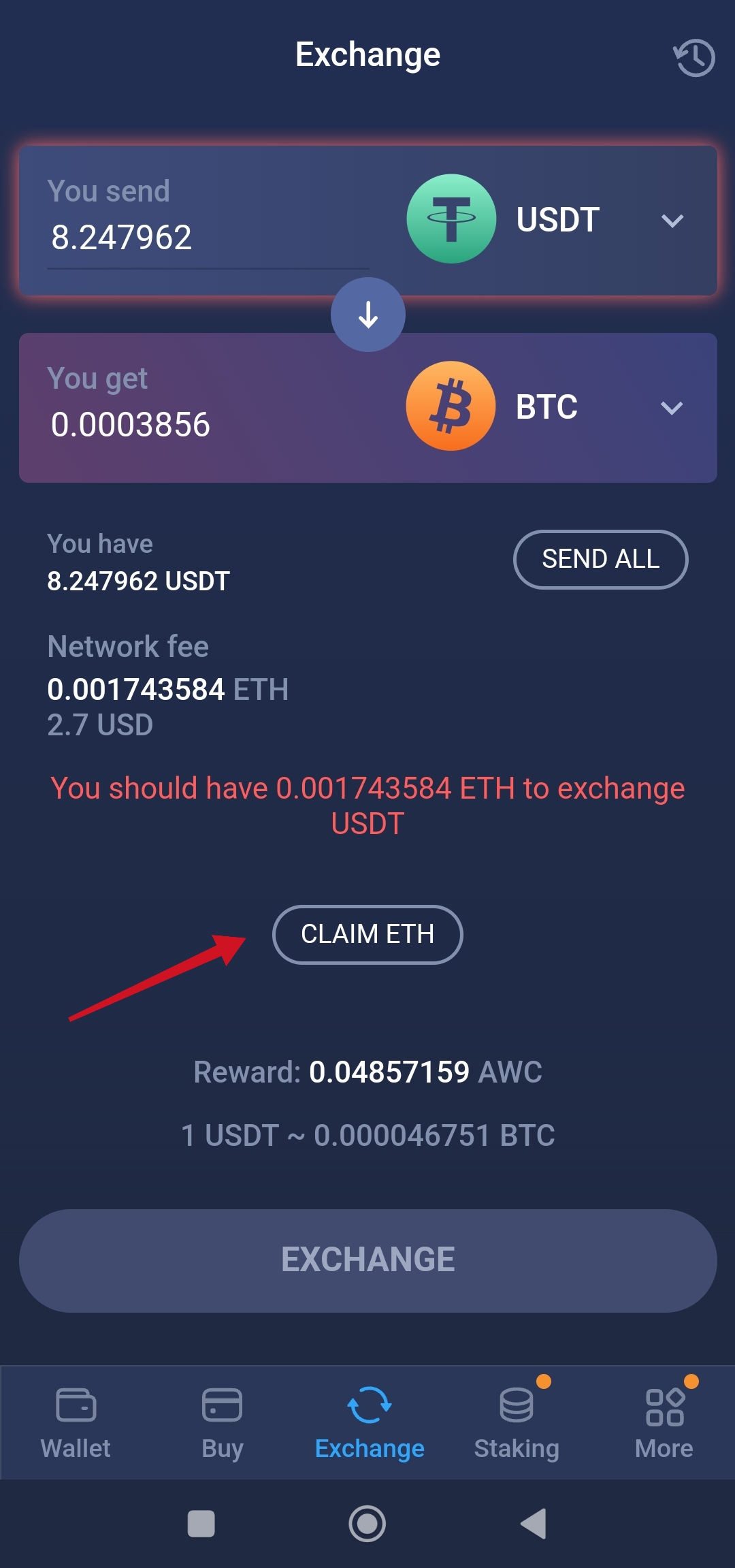 How Do I Claim Funds For The Swap Fee Atomic Wallet Knowledge Base