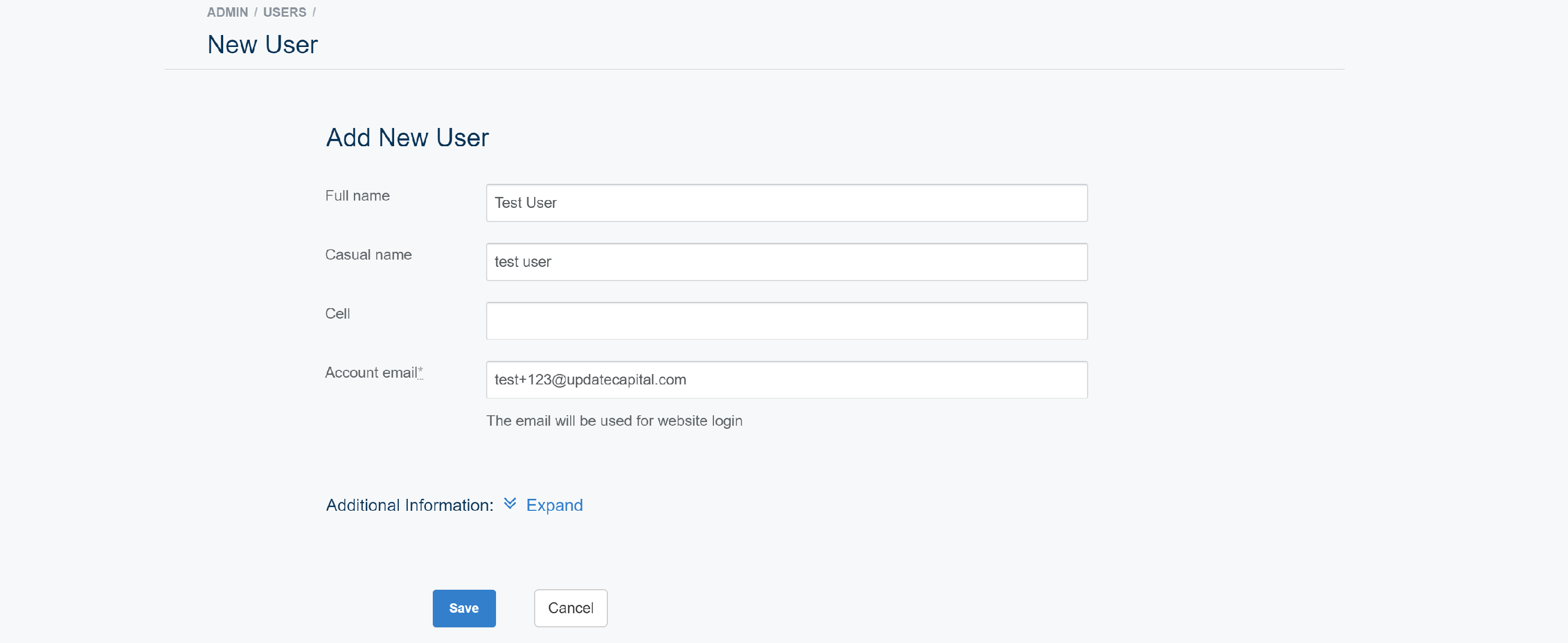 Create A User Update Capital Inc Knowledge Base