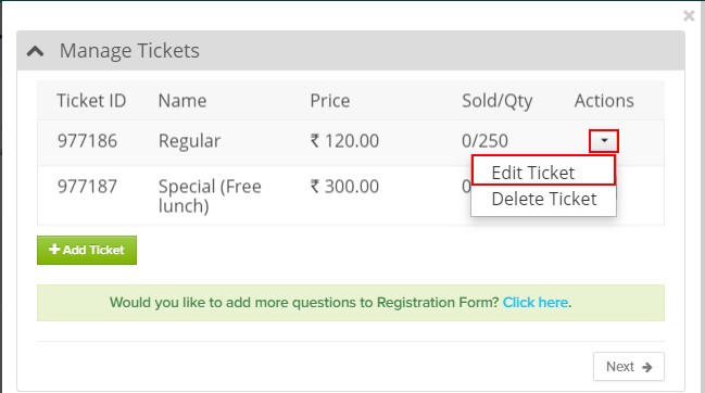 How to edit a ticket type - Support Center | AllEvents.in