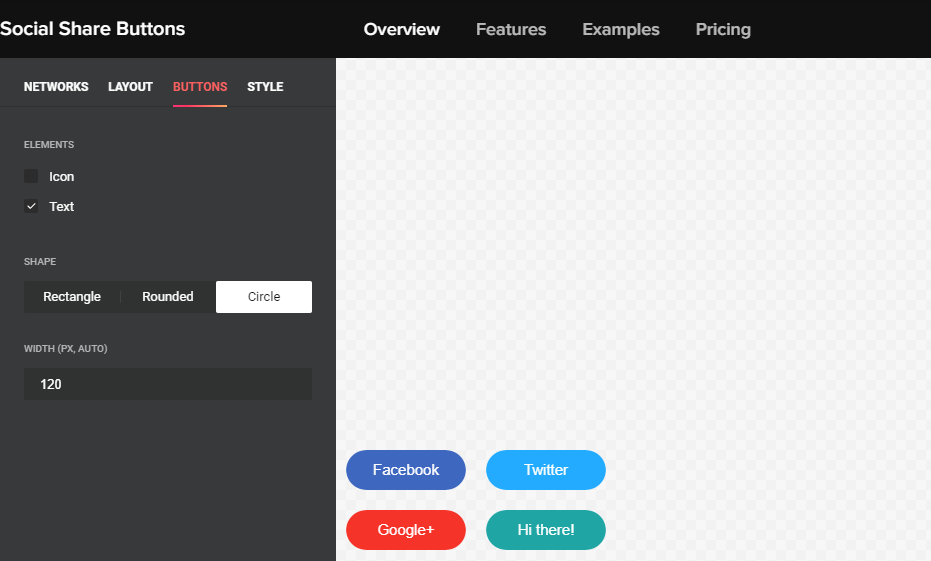 Step 3: Choose the appearance of your Social Share Buttons on Buttons ...