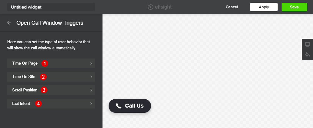 Step 2: Adjust your Click to Call widget on Settings tab - Elfsight ...