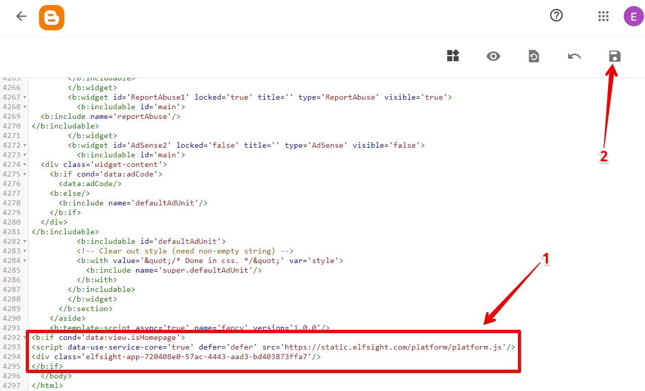 Adding Elfsight widget to Blogger website - Elfsight Help Center