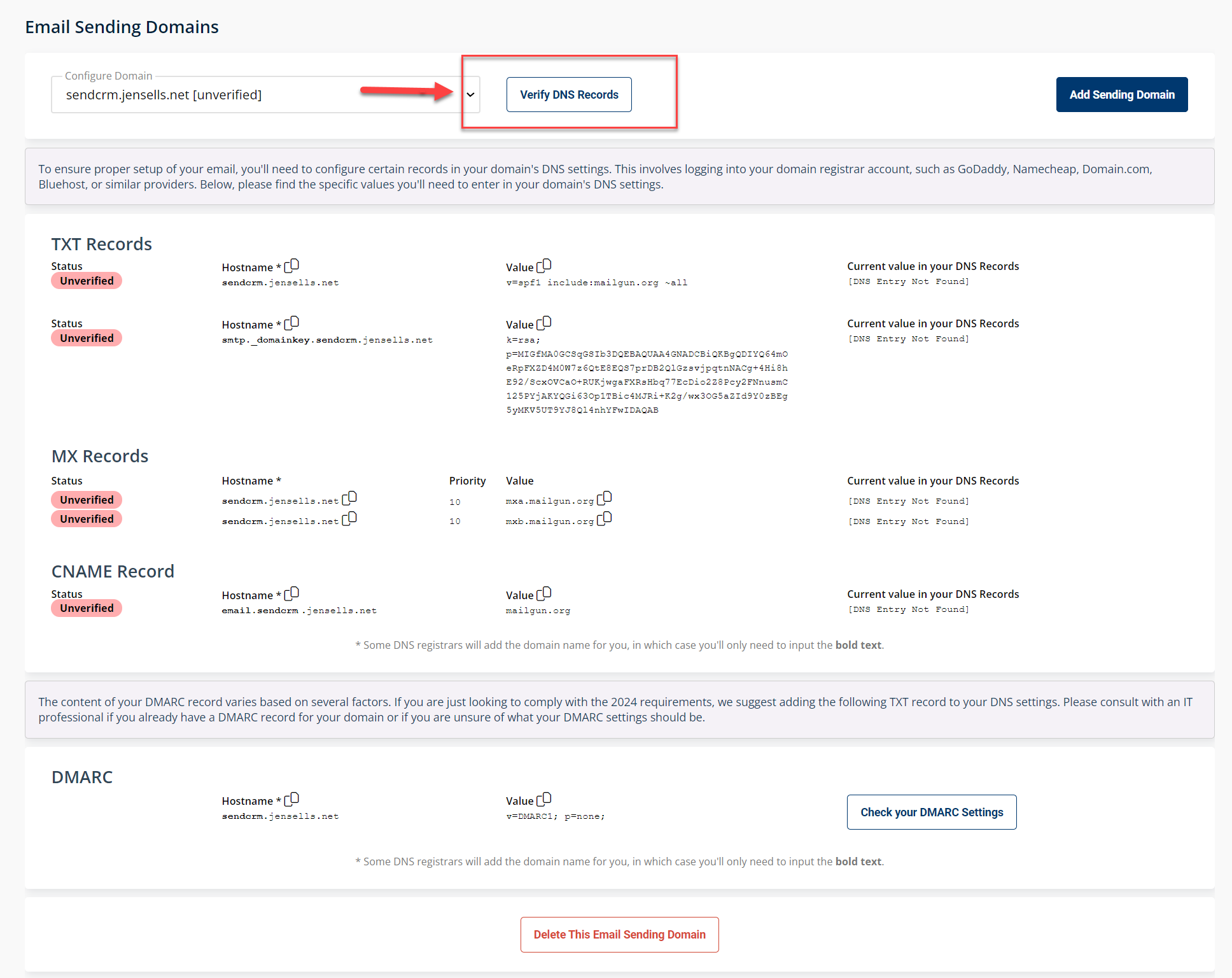 Setting up an Email Sending Domain - AllClients Knowledge Base