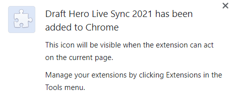 Adding Browser Extension - Draft Hero FAQs
