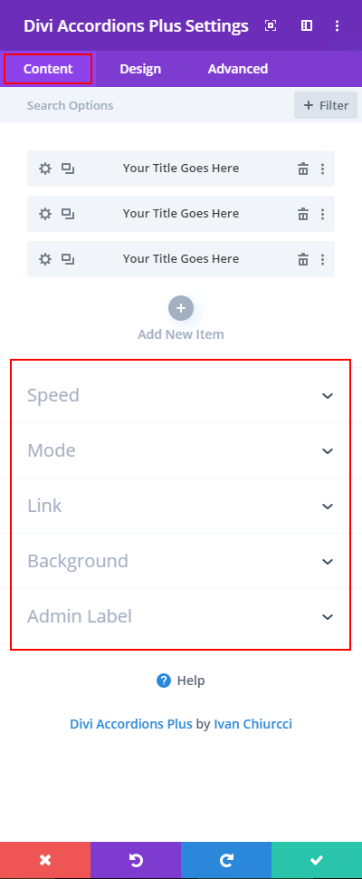 Divi Accordions Plus Module Settings Overview - Divicio.us Knowledge Base