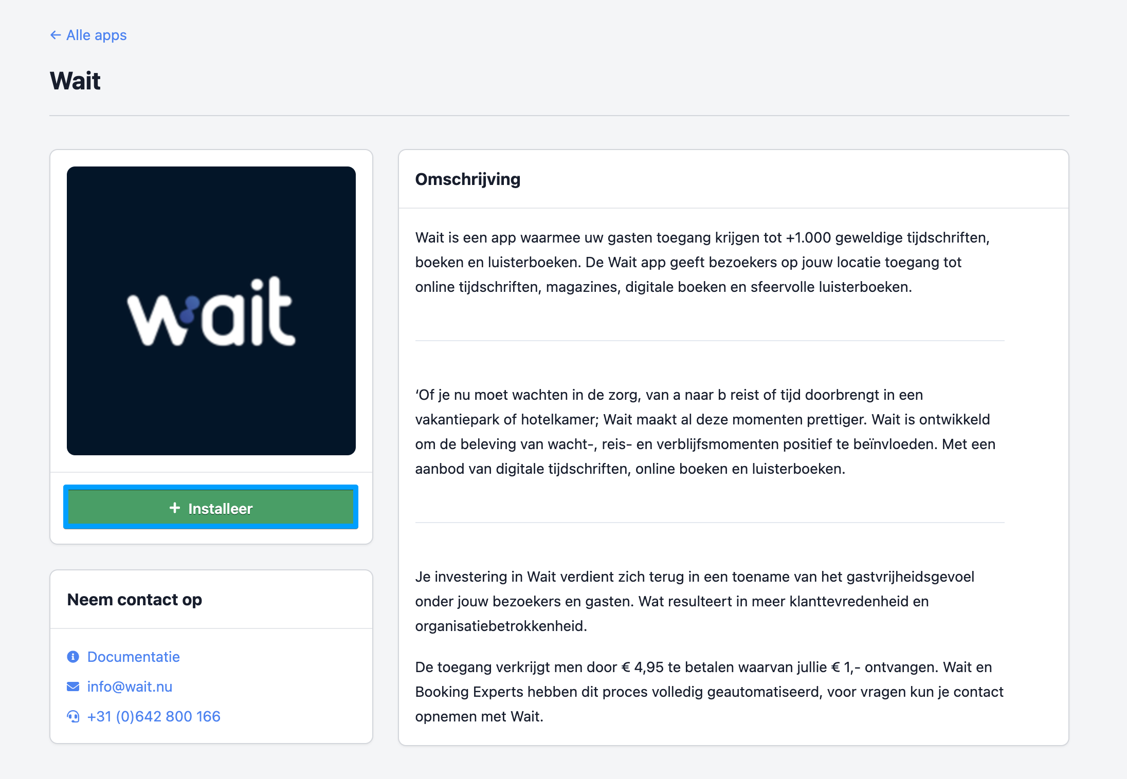 Wait App - Knowledge base 🇳🇱