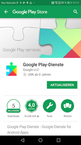 Google Play Dienste neu installieren - Foxtag Nutzerhilfe