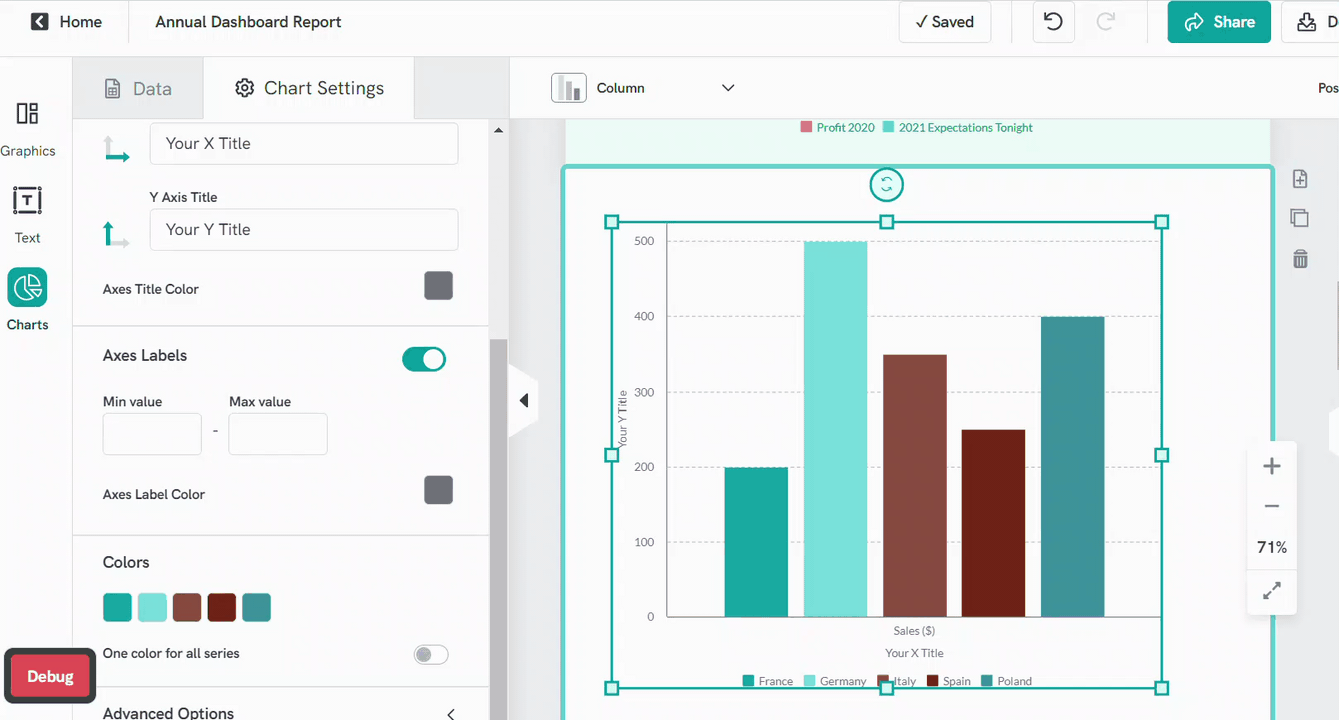 Change Colors On Chart Piktochart Knowledge Base