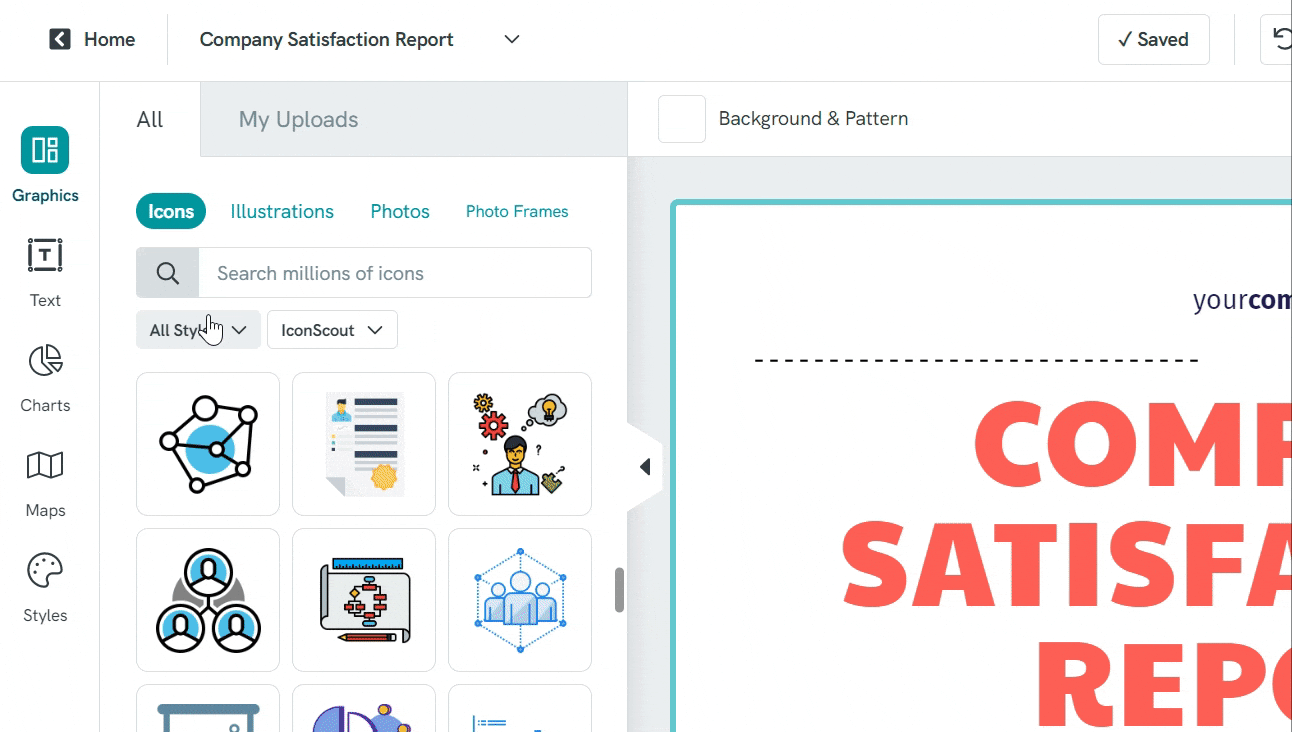 Adding Icons, Illustrations and Lines - Piktochart Knowledge Base