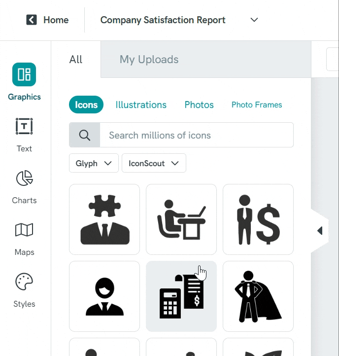 Adding Icons, Illustrations and Lines - Piktochart Knowledge Base