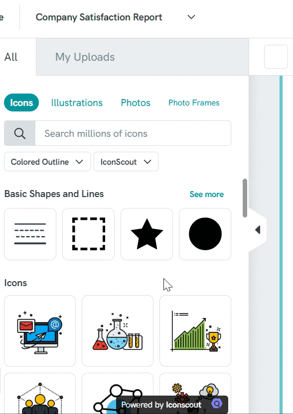 Adding Icons, Illustrations and Lines - Piktochart Knowledge Base
