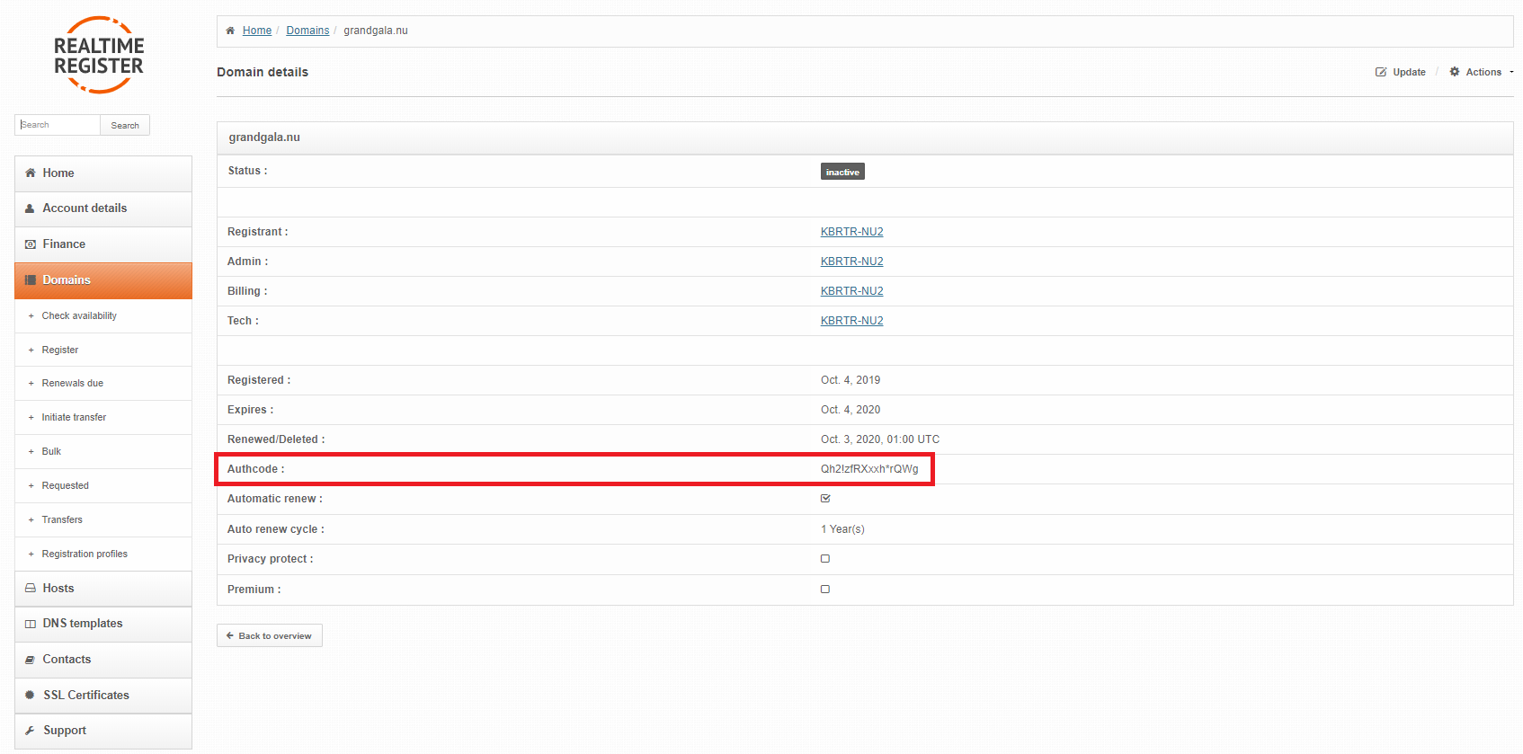 .NU - Realtime Register Knowledge Base