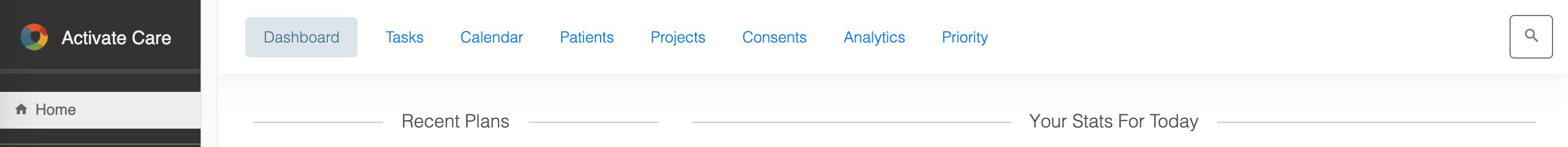 Primary Navigation Bar - Activate Care Help Center