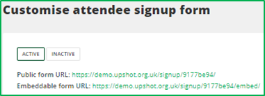 Attendee Sign-up Form - Upshot Guides