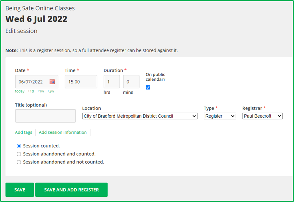 Viewing, Editing and Deleting Sessions - Upshot Guides