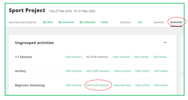 Viewing, Editing and Deleting Sessions - Upshot Guides