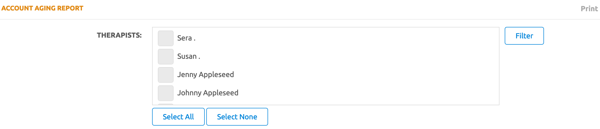 Reporting Function - TherapyAppointment Support Center