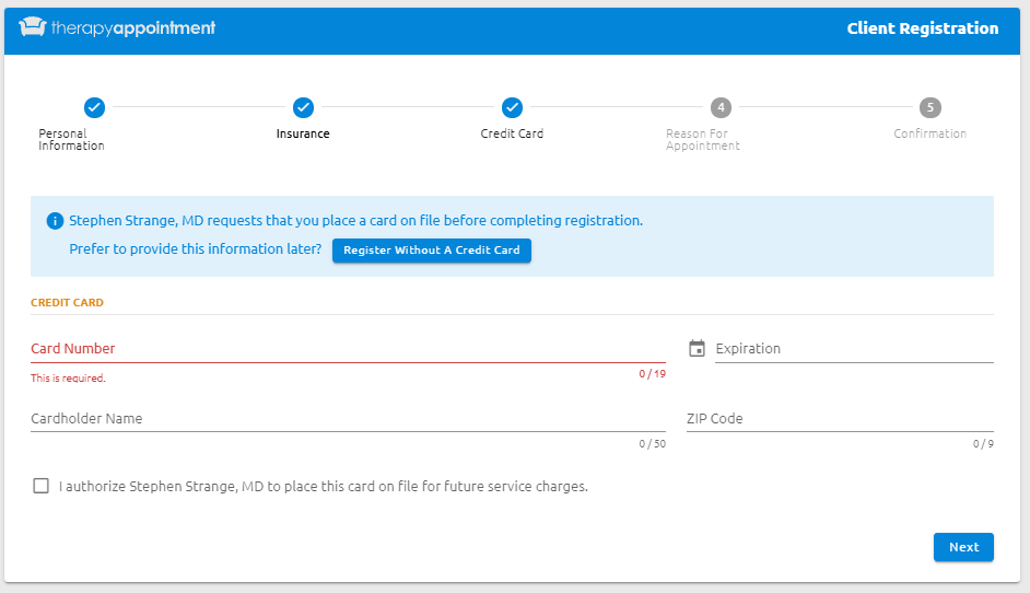 Client Self-Registration - TherapyAppointment Support Center