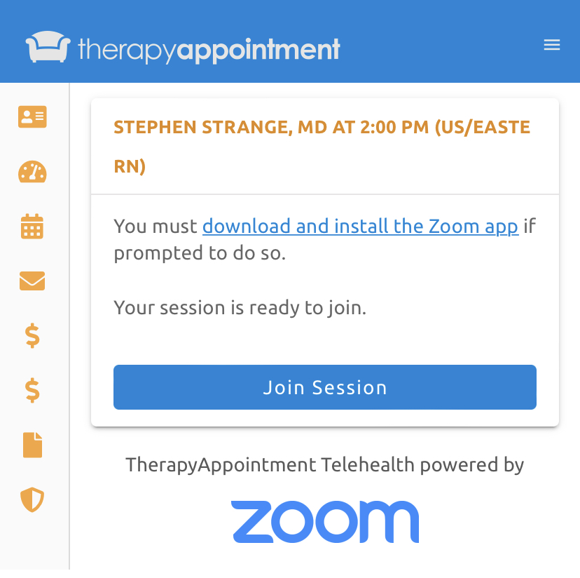 Using integrated Telehealth in TherapyAppointment - TherapyAppointment ...