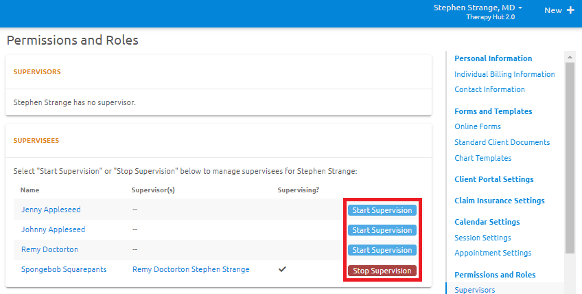 Supervision - TherapyAppointment Support Center