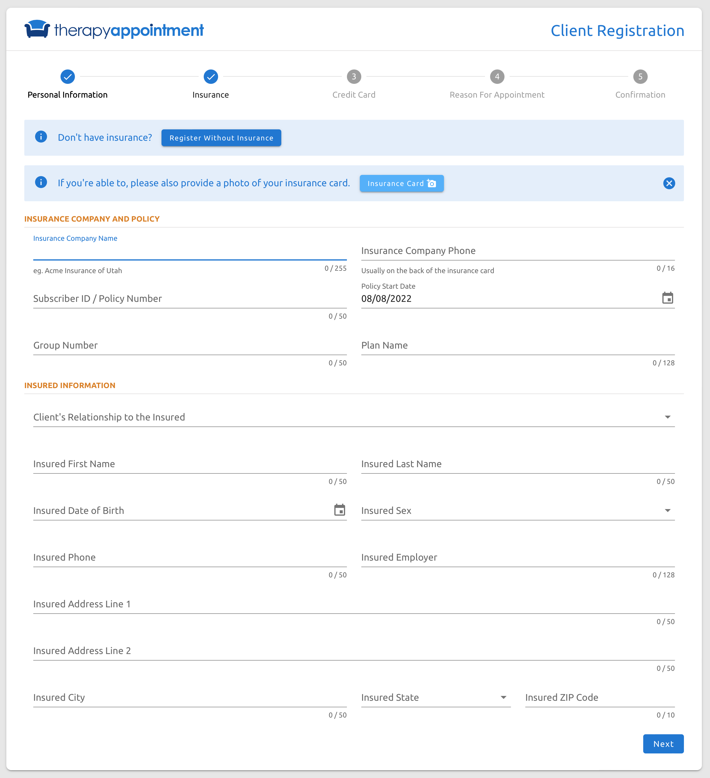 Client Self-Registration - TherapyAppointment Support Center