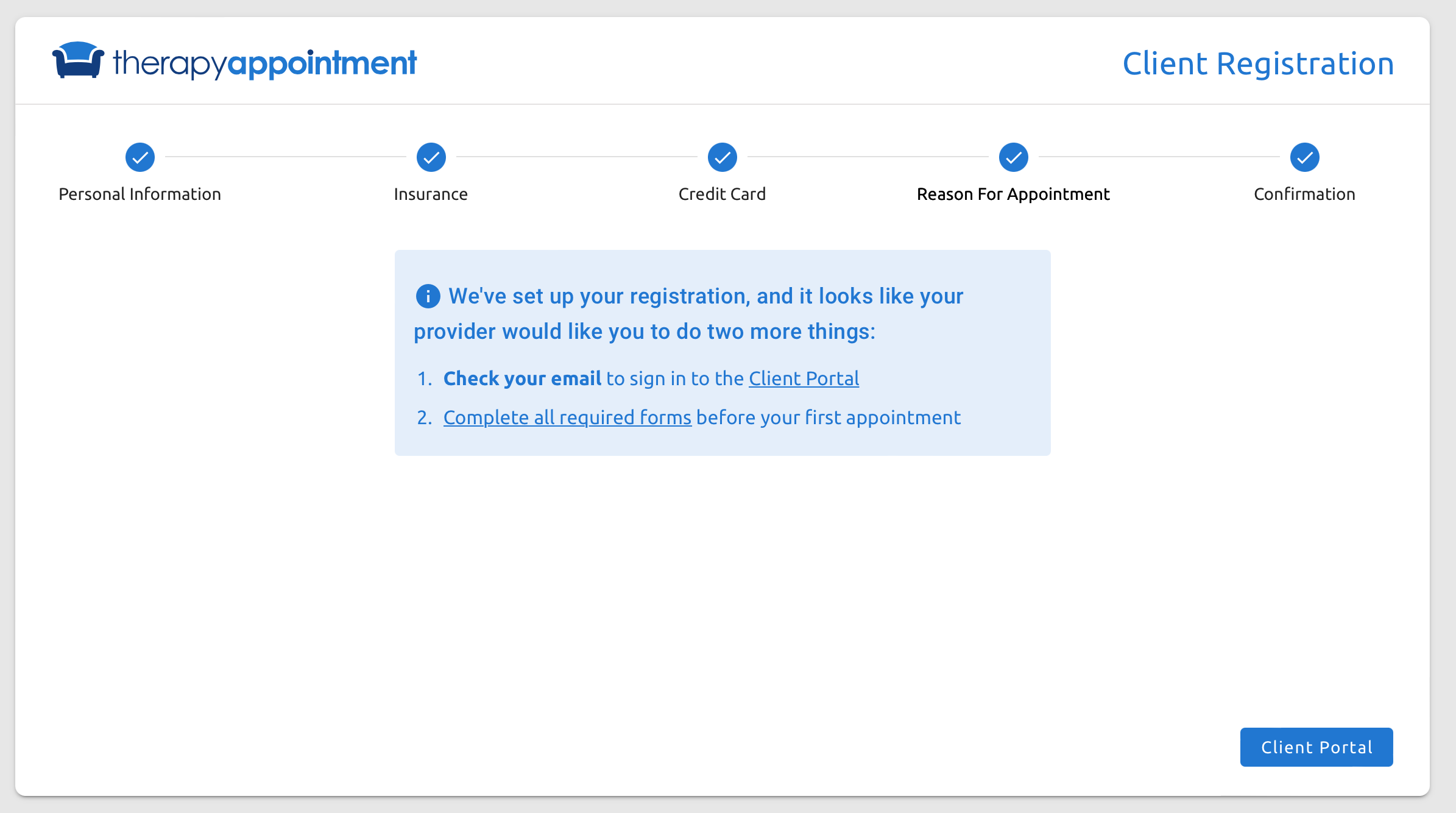 Client Self-Registration - TherapyAppointment Support Center
