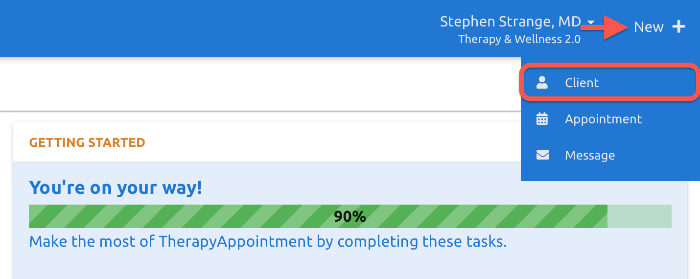 Add New Client/Patient - TherapyAppointment Support Center