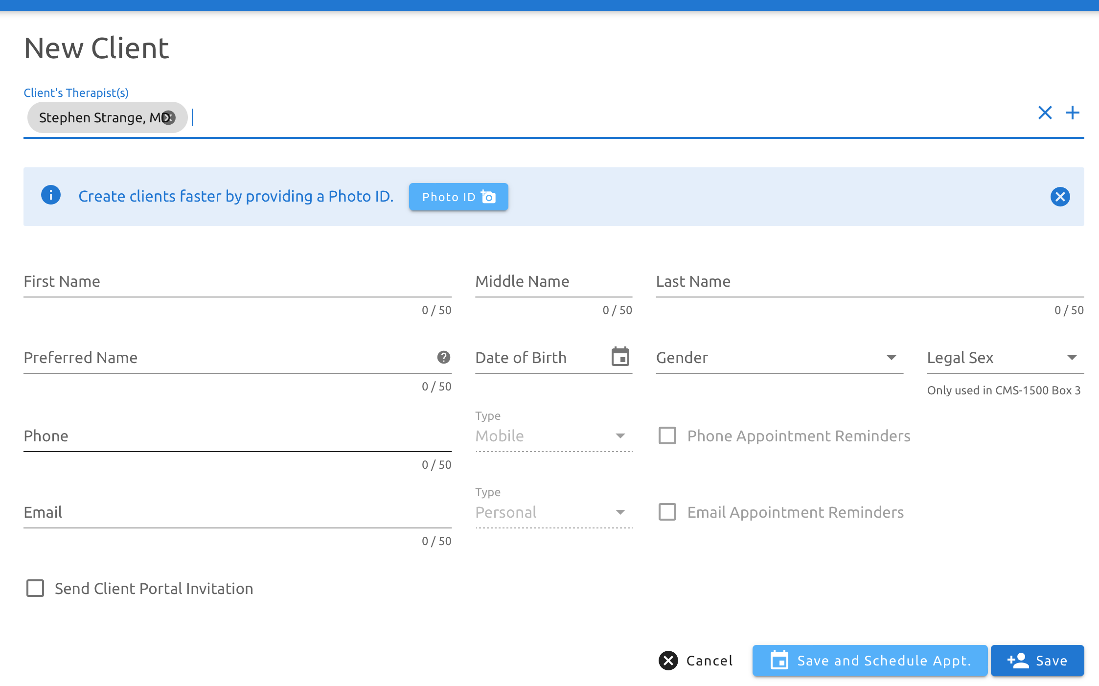 Add New Client/Patient - TherapyAppointment Support Center
