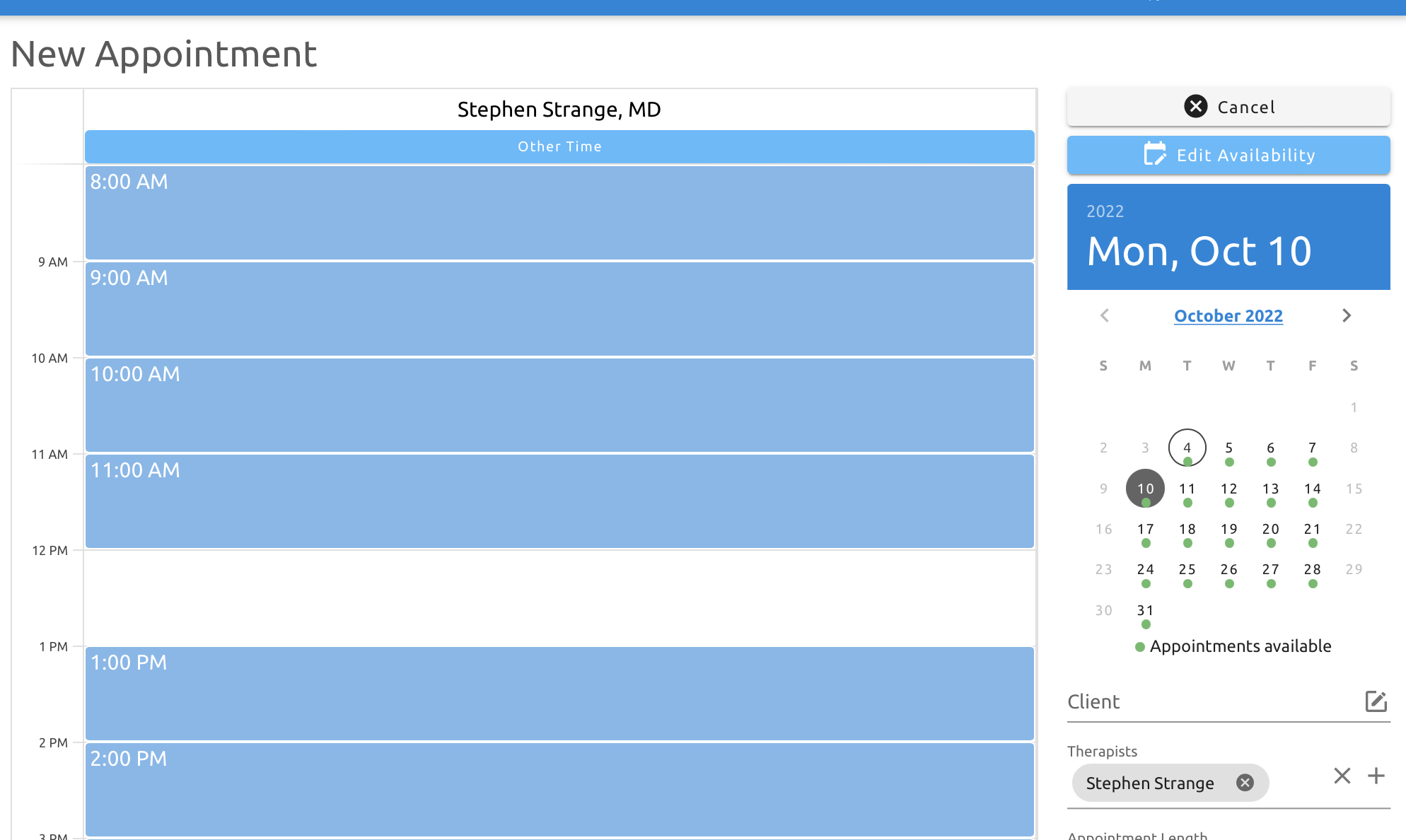 Therapist Schedule and Appointments - TherapyAppointment Support Center