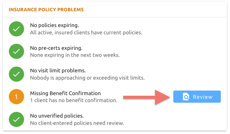 Why did I receive a Missing Benefit alert? - TherapyAppointment Support ...