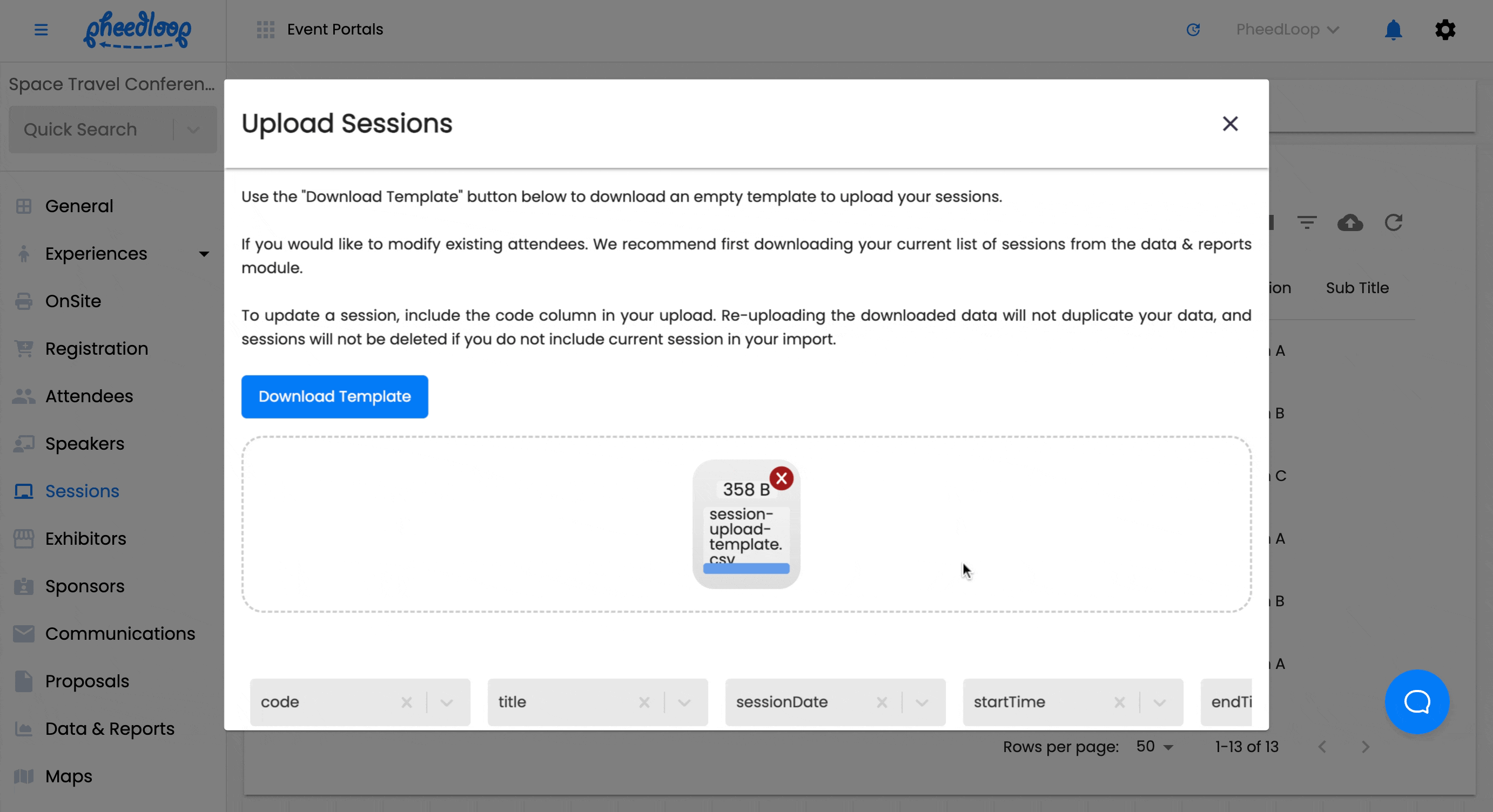 How to Add, Import and Edit Sessions - PheedLoop Knowledge Base