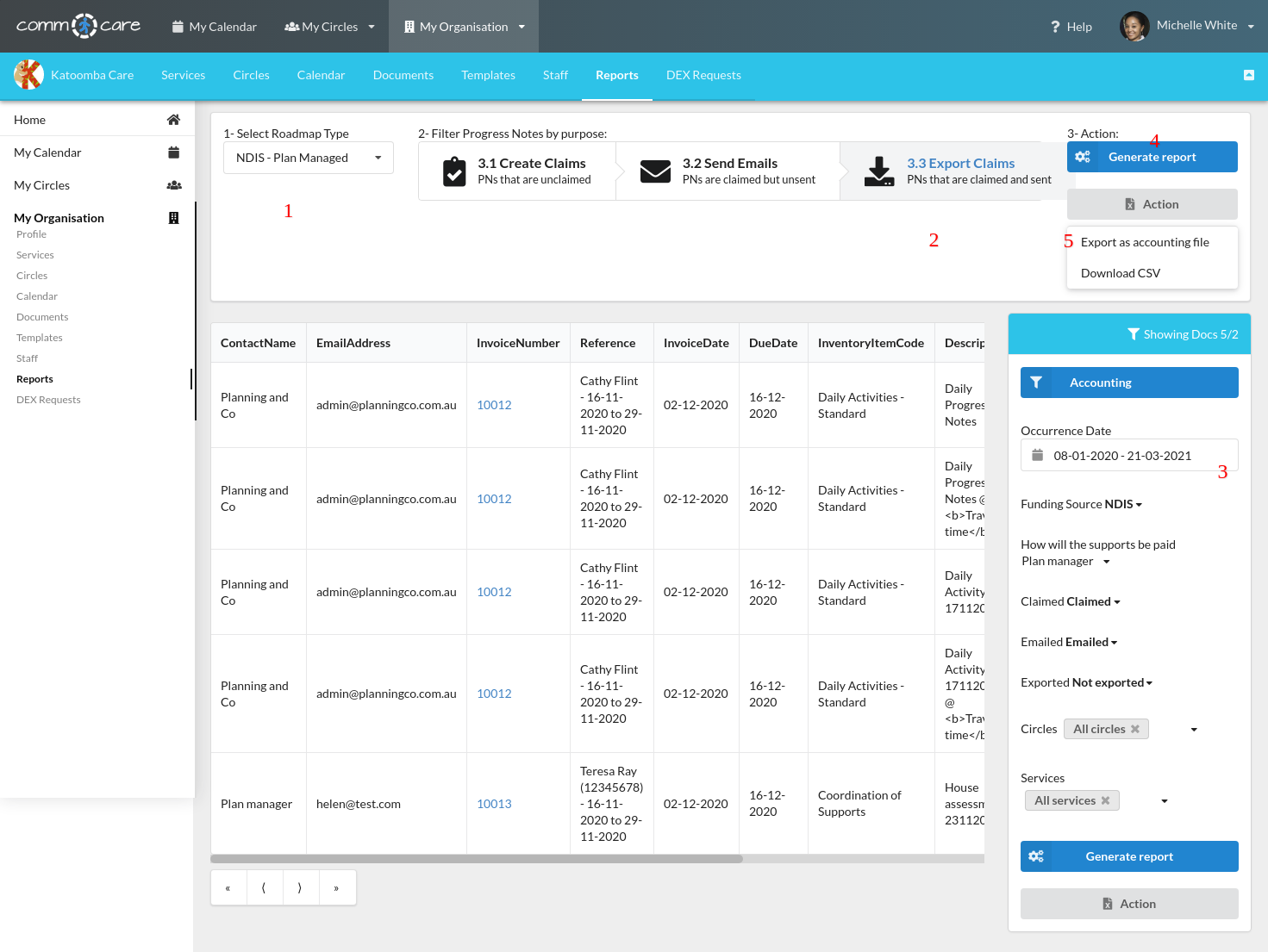 Exporting to Xero - Comm.care