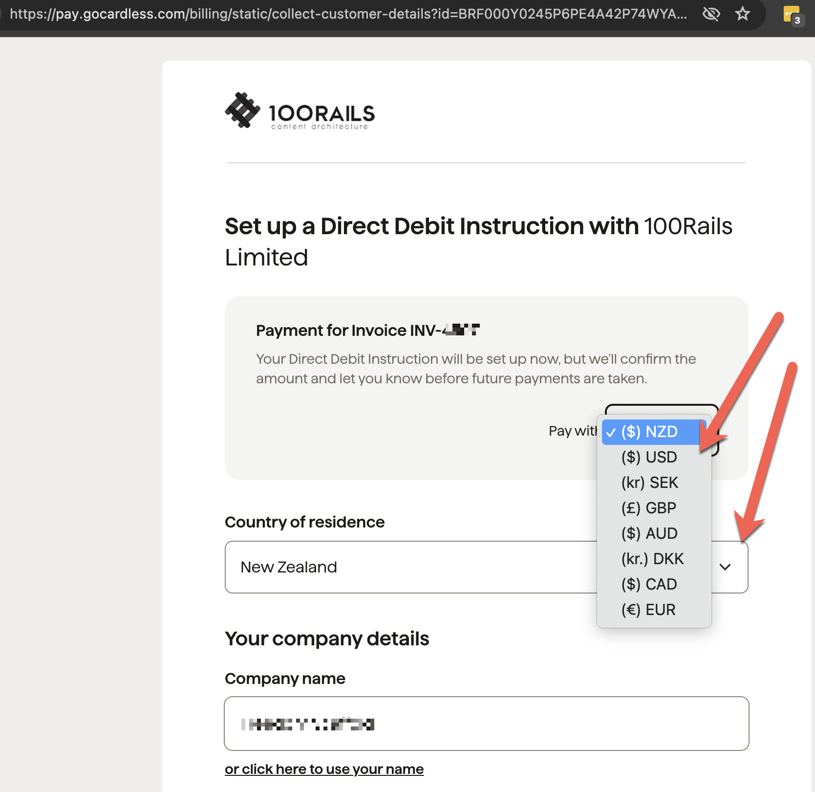 Paying for Scaflog: Setting up Direct Debits or ACH - 100Rails KnowledgeBase