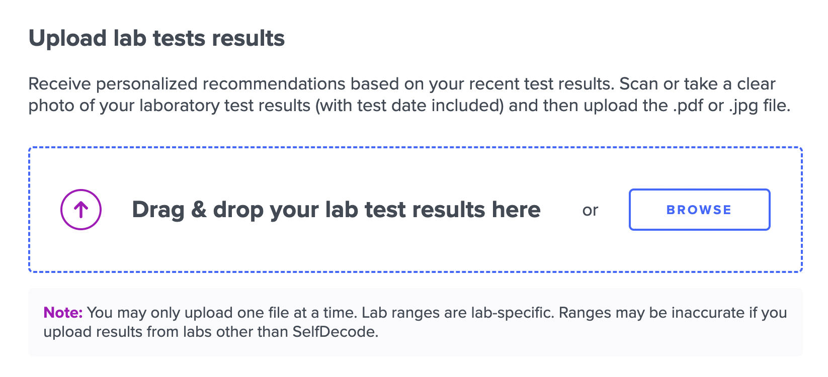 How to Upload Labs - SelfDecode