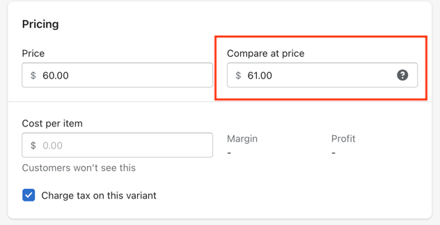 How I use compare at prices on Shopify? - Easy Shopee Knowledge Base