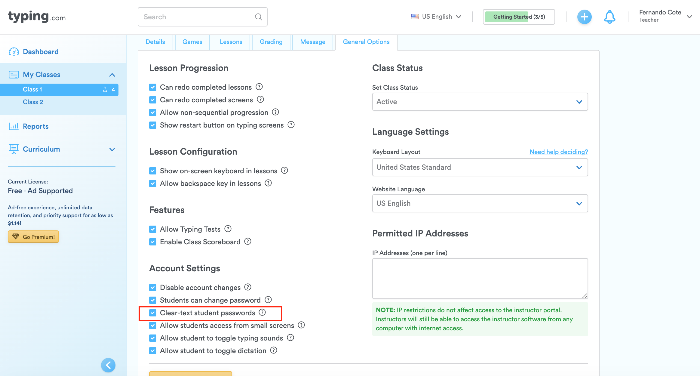 Print Login Cards (Teacher) - Typing.com
