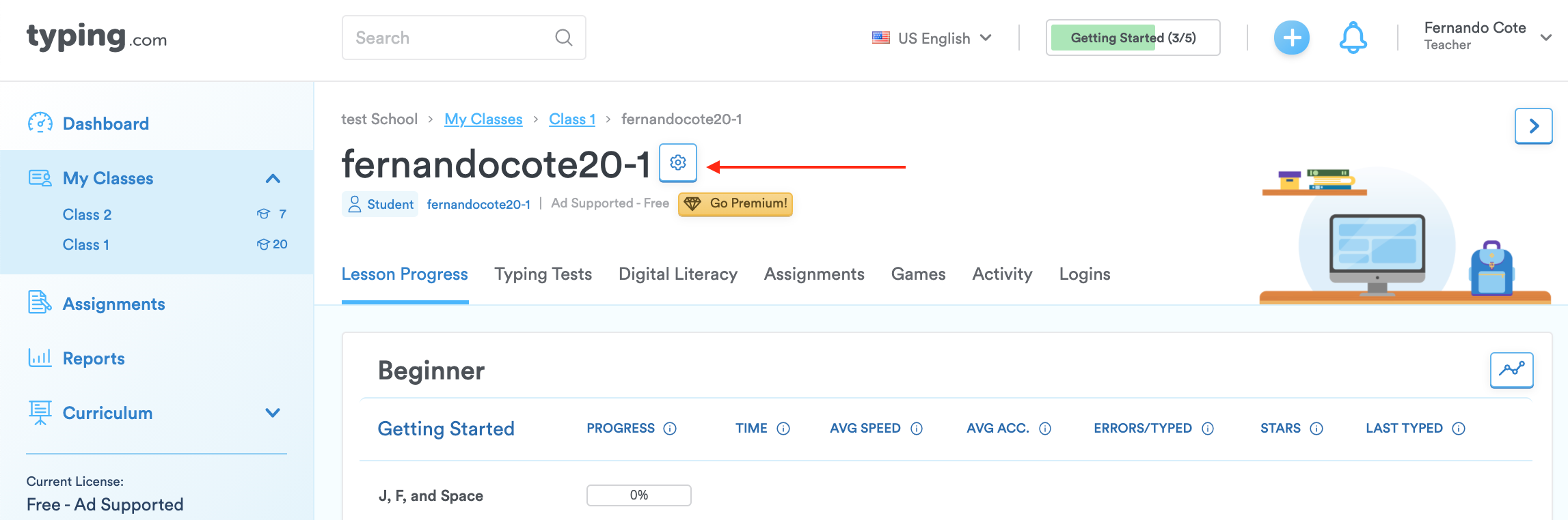 Print a Student's Test Certificate (Teacher) - Typing.com