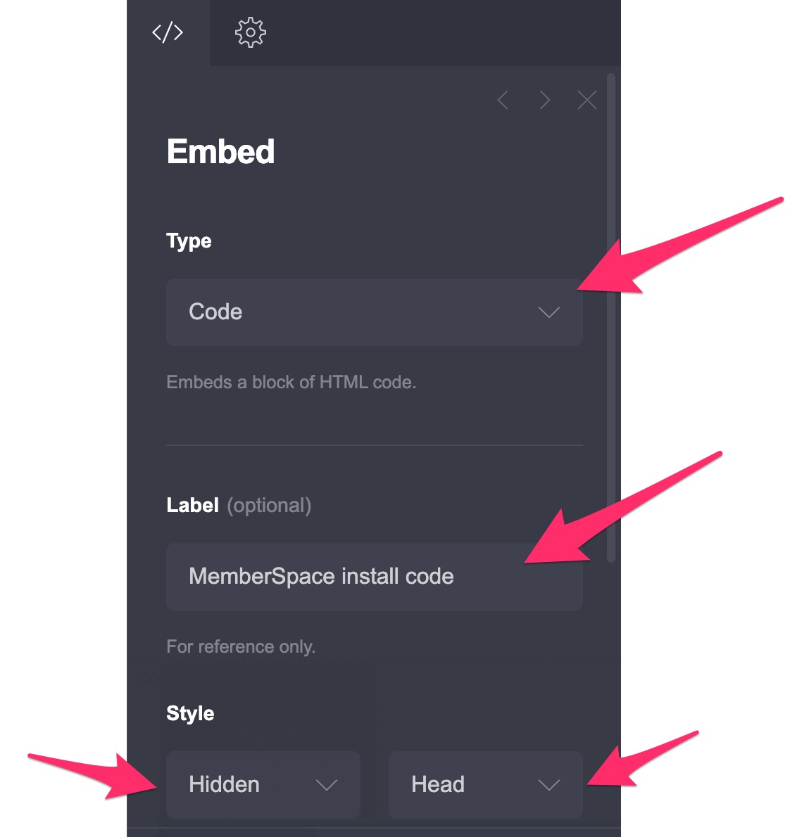How to install MemberSpace on Carrd - MemberSpace Help Docs