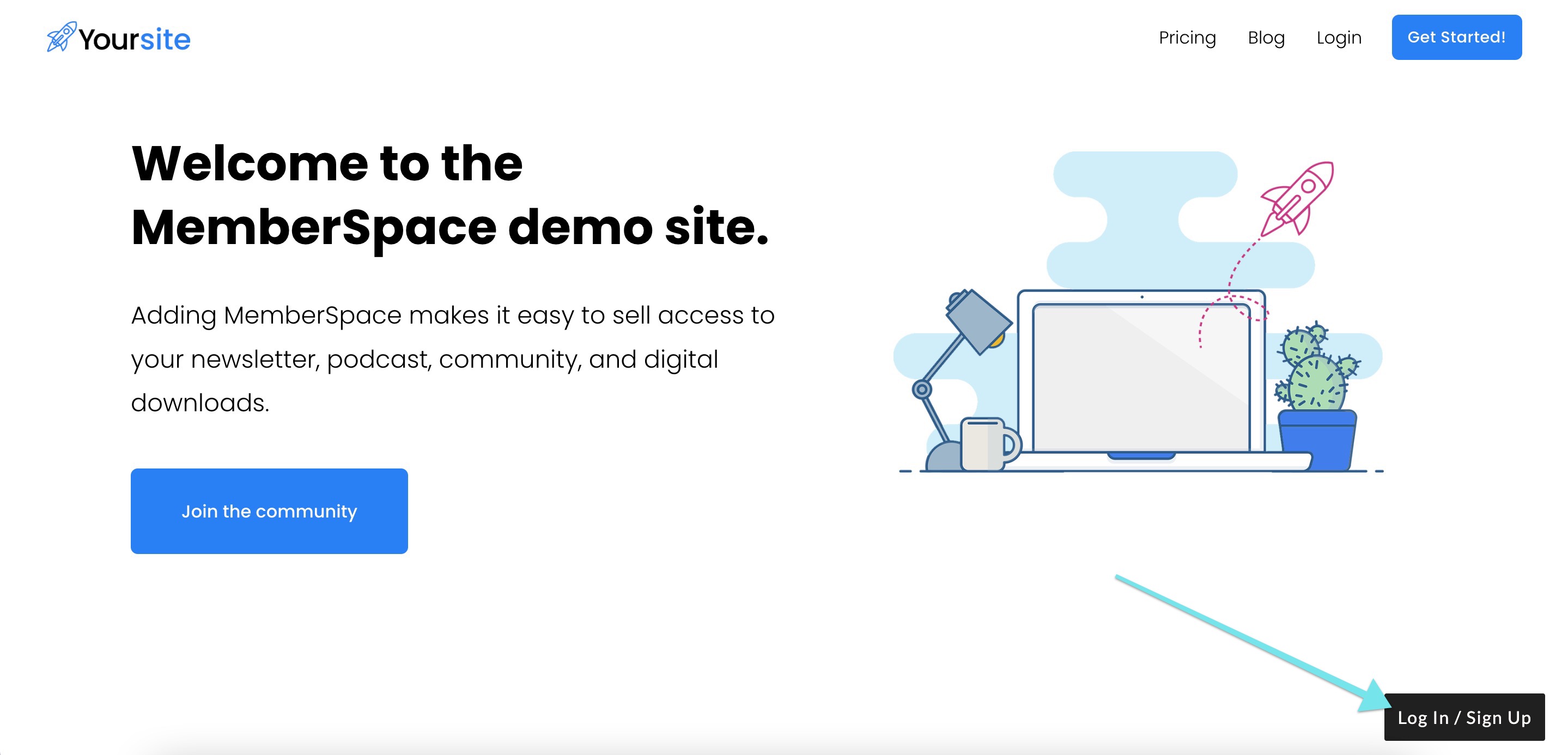 Member signup and login link options - MemberSpace Help Docs