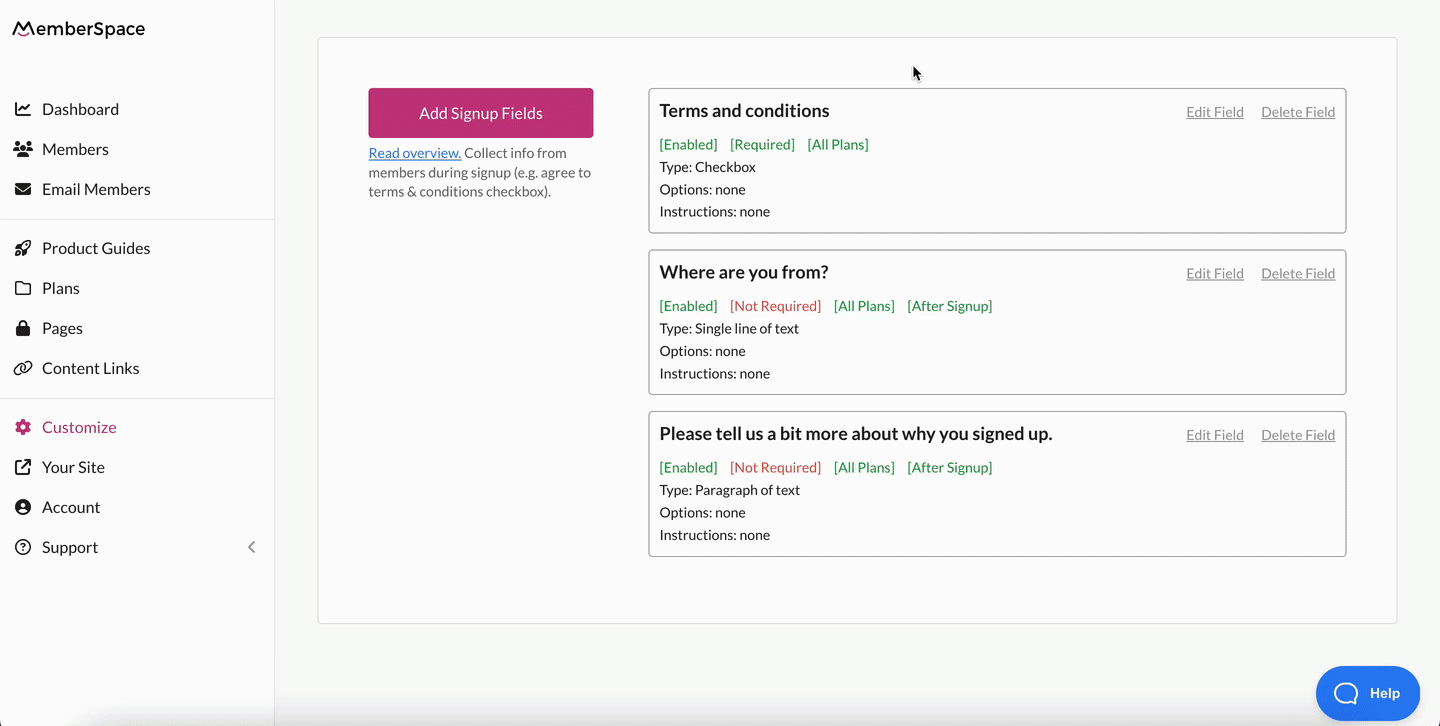 How to create custom signup fields - MemberSpace Help Docs