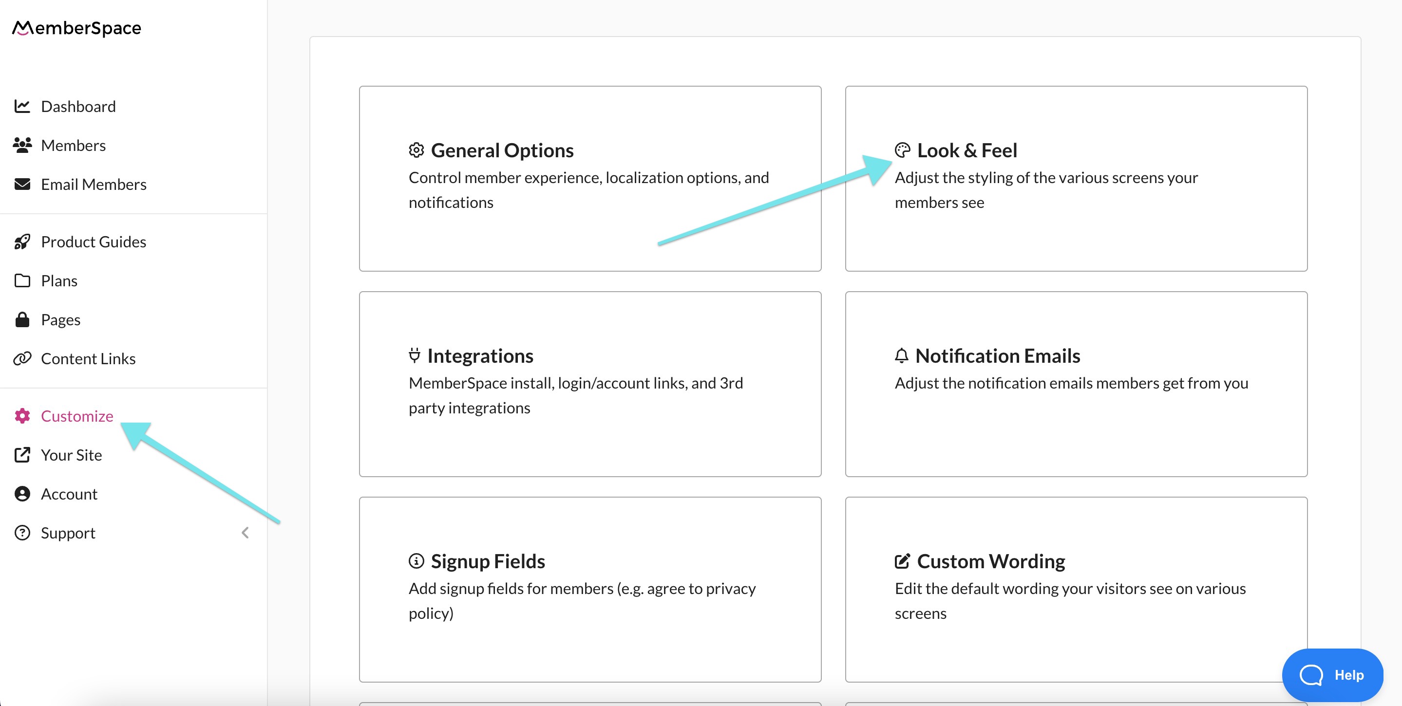 How to change the Look & Feel - MemberSpace Help Docs