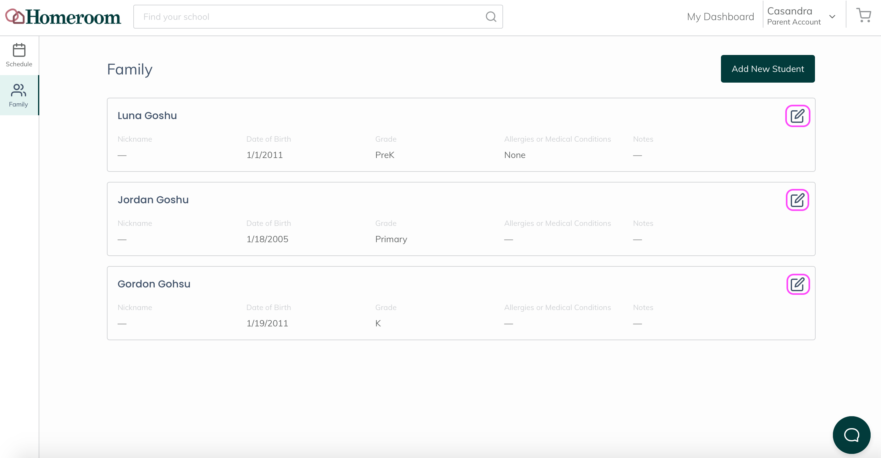 Parents: Updating Your Student Information - Homeroom Help Center