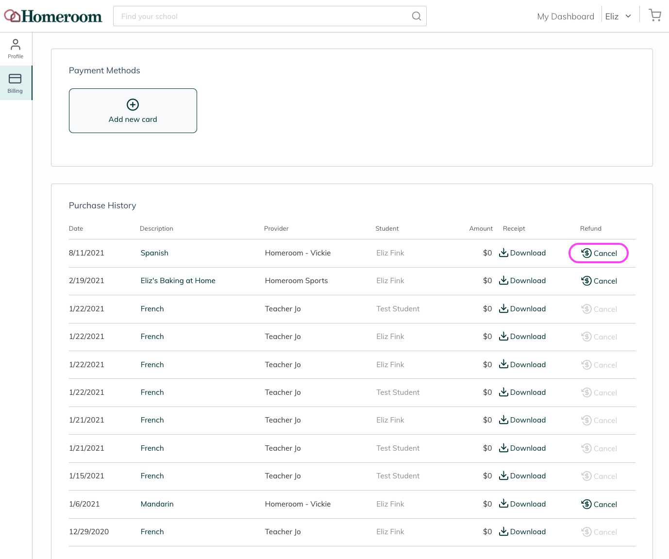 Parents: Withdraw From Course - Homeroom Help Center
