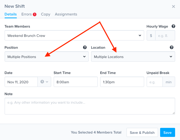 Primary Position & Location - Zoomshift Knowledge Base