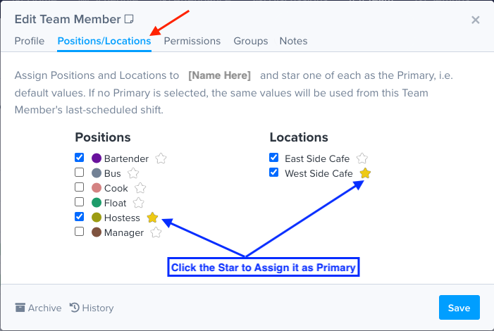 Primary Position & Location - Zoomshift Knowledge Base