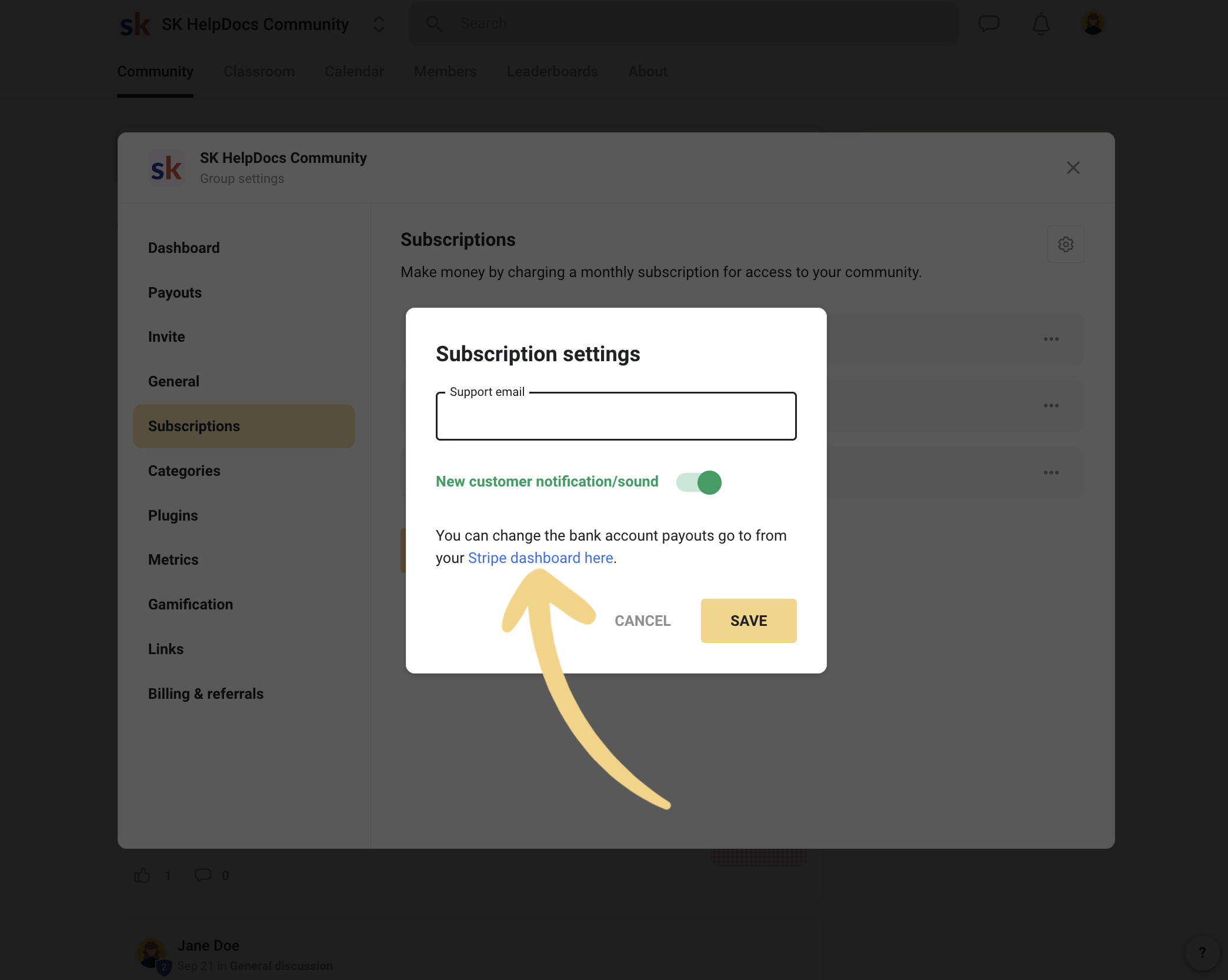 How to change my bank account for the payout? - Skool Help Center