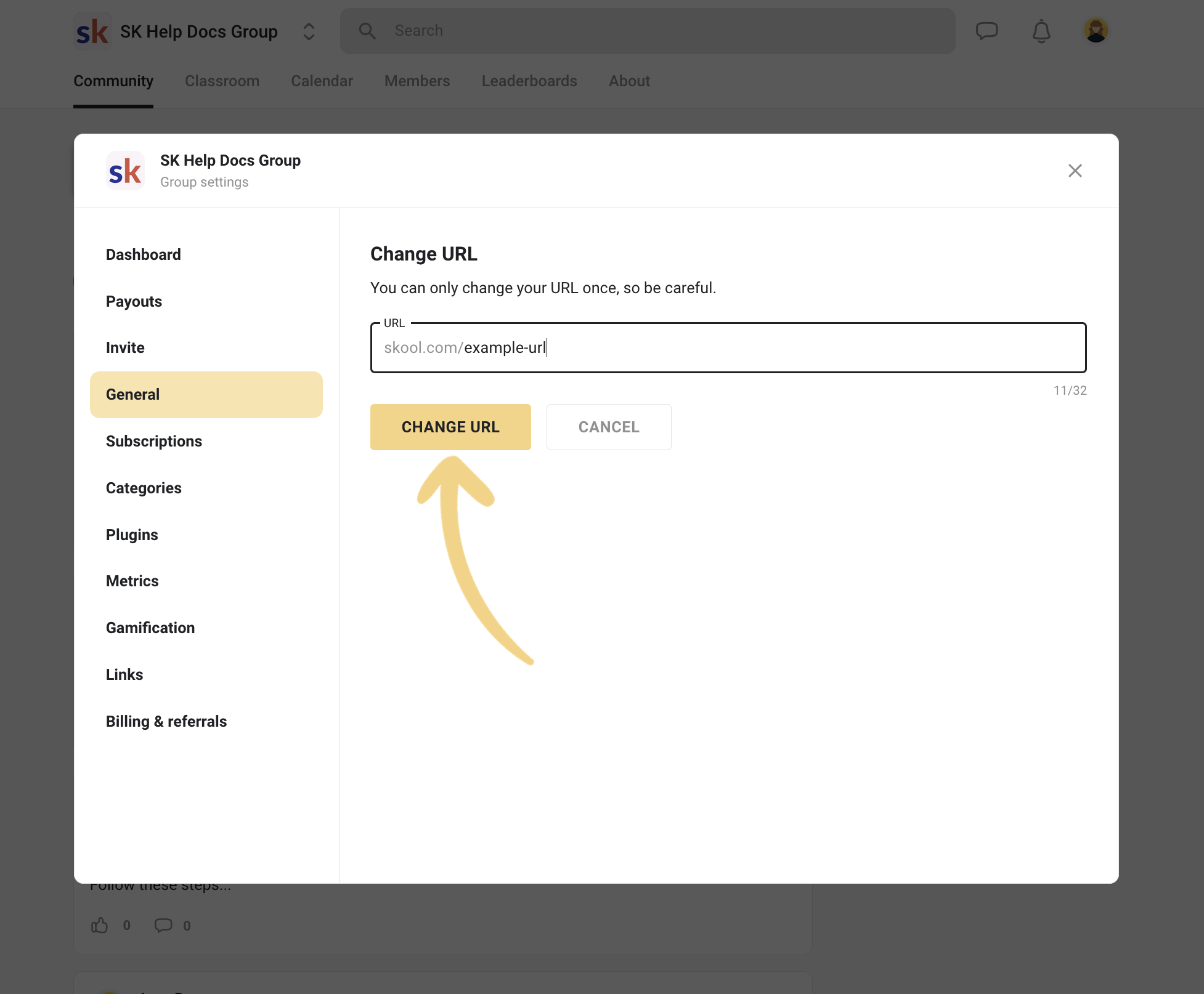 How to change my group URL? - Skool Help Center