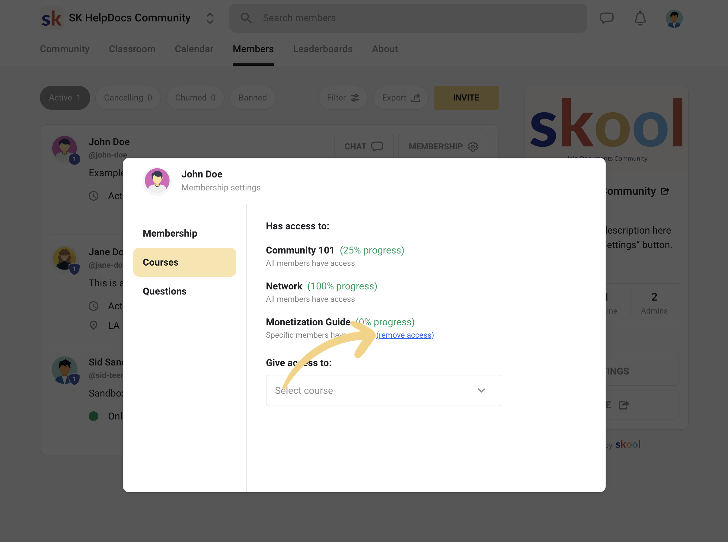 How To Grant Course Access To Members Skool Help Center