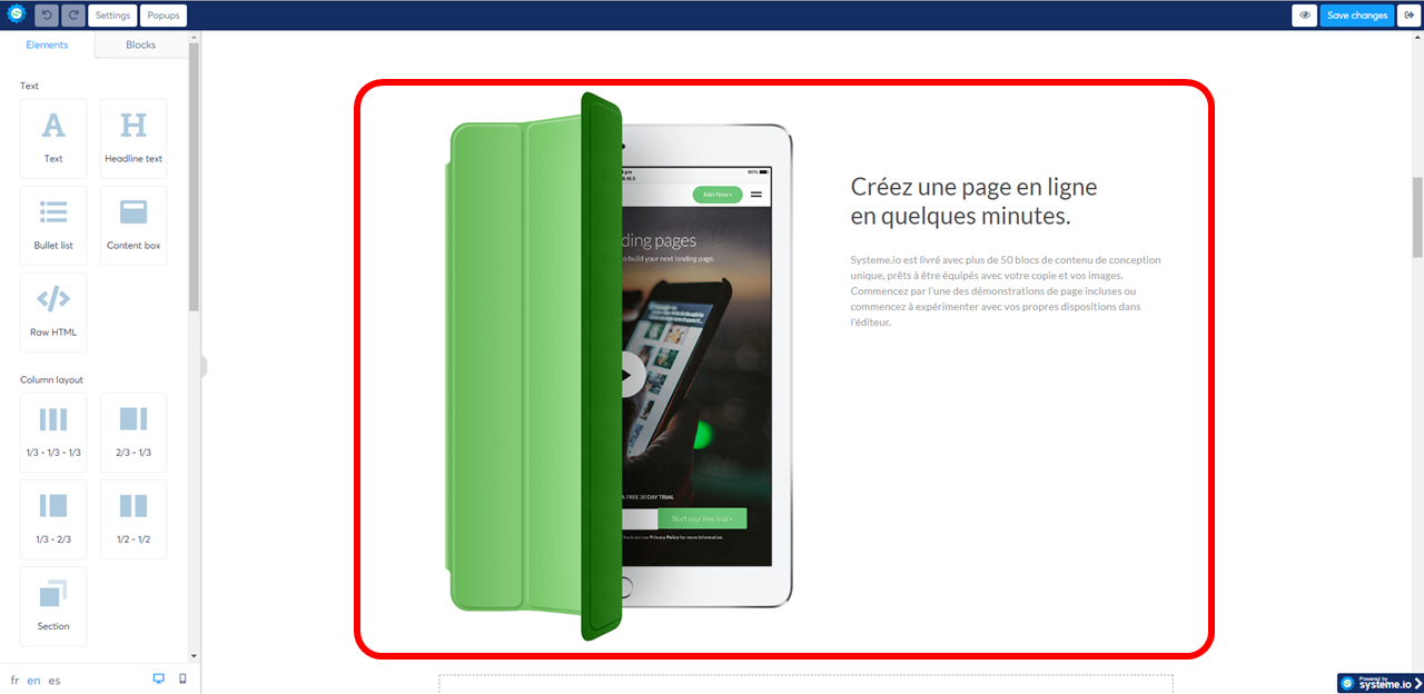 How to save blocks in the editor - Help pages