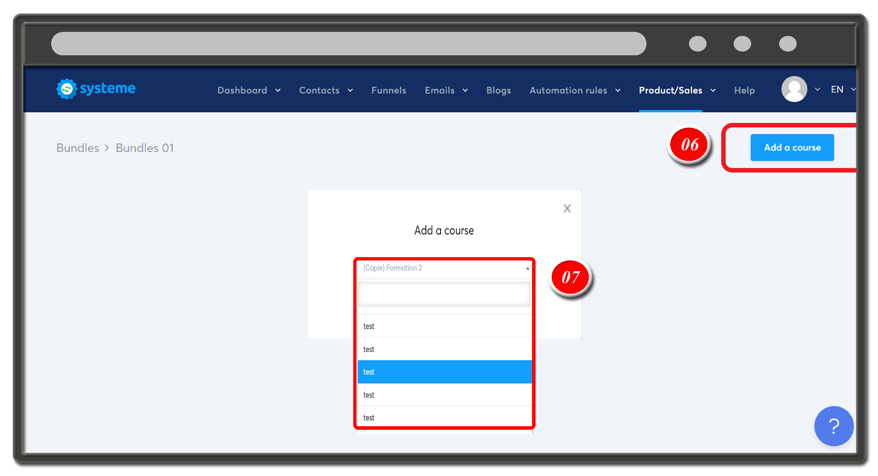 How to create a course bundle - Help pages